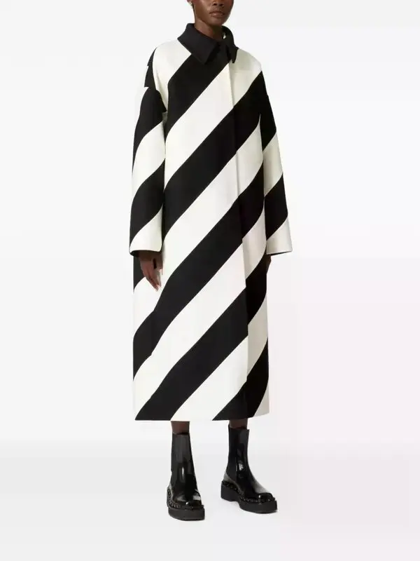 Valentino Garavani Compact Stripe Virgin Wool-cashmere Coat