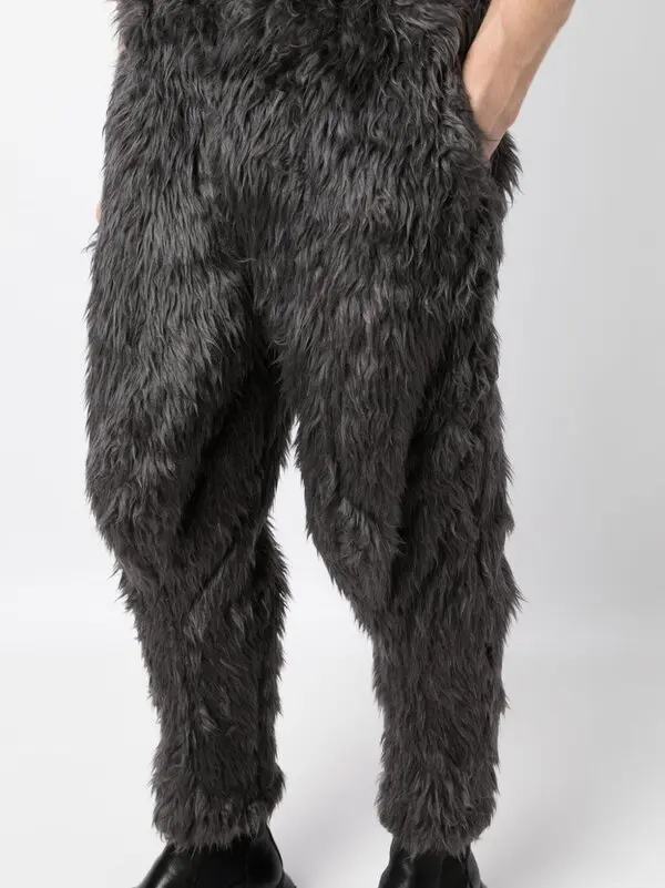 Doublet Faux-Fur Trousers In Black - 79% Off | Editorialist