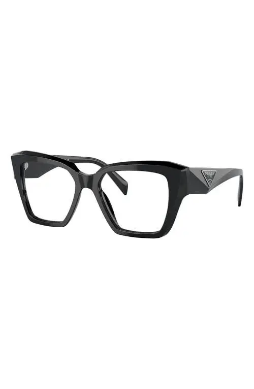 Prada 51mm Square Optical Glasses - Black/demo Lens