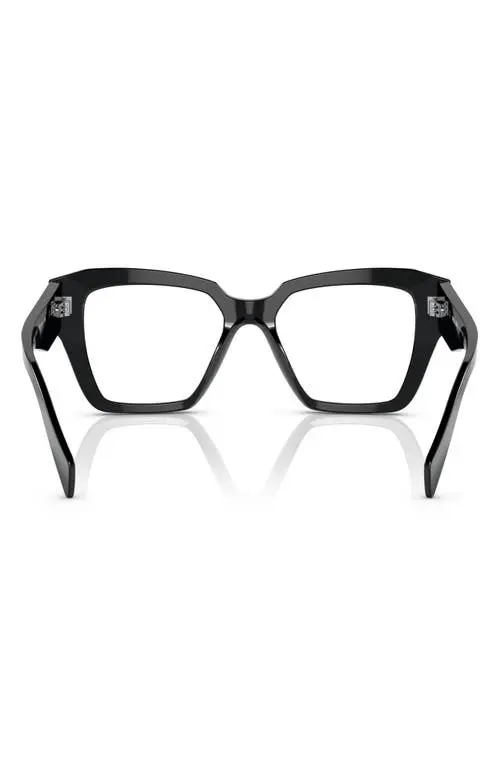 Prada 51mm Square Optical Glasses - Black/demo Lens