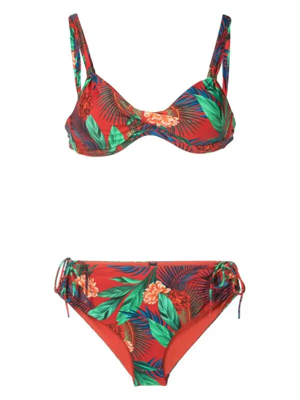 LYGIA & NANNY Marcela Floral-print Bikini - Red