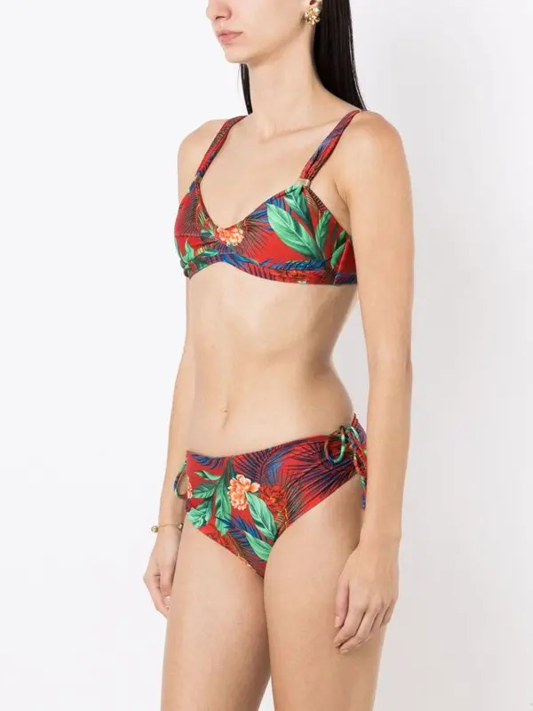 LYGIA & NANNY Marcela Floral-print Bikini - Red