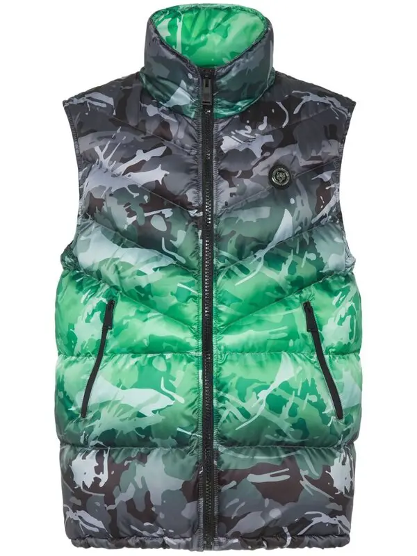 PLEIN SPORT Camouflage-pattern Padded Vest