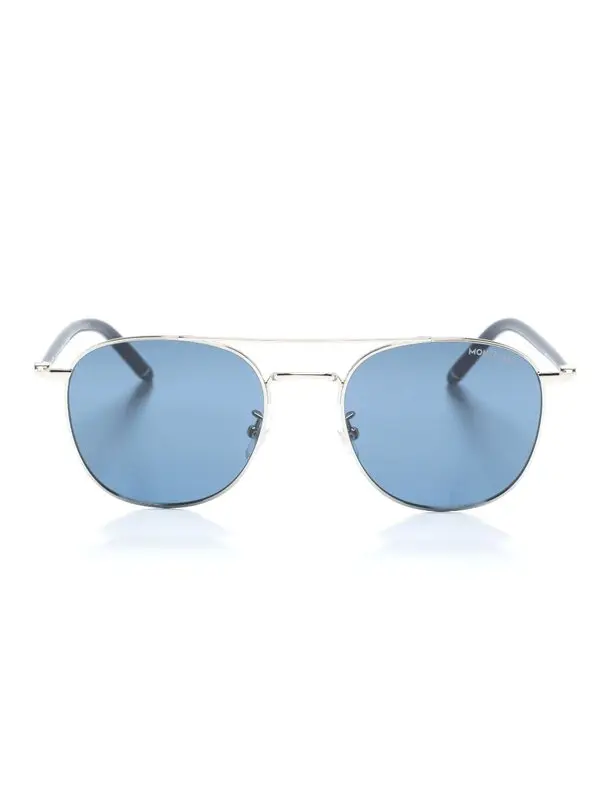 MONT BLANC EYEWEAR Montblanc Tinted Round-frame Sunglasses - Blue