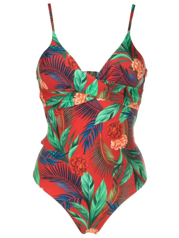 LYGIA & NANNY Bianca Botanical-print Swimsuit - Red