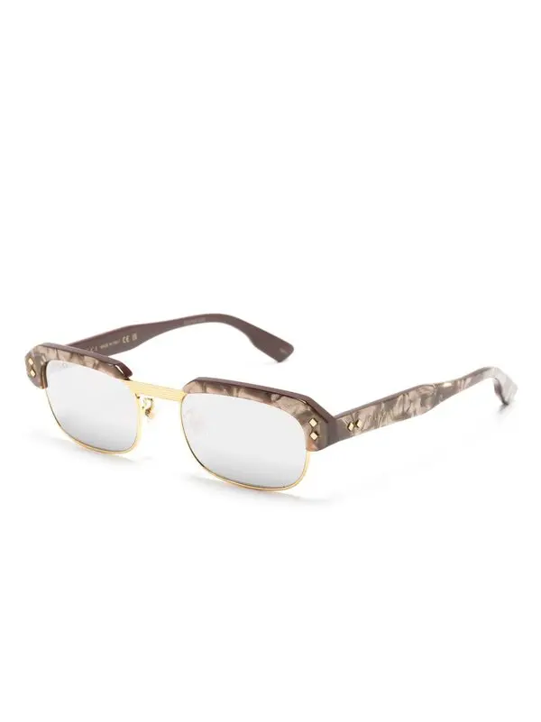 Gucci Logo-lettering Rectangle-frame Sunglasses