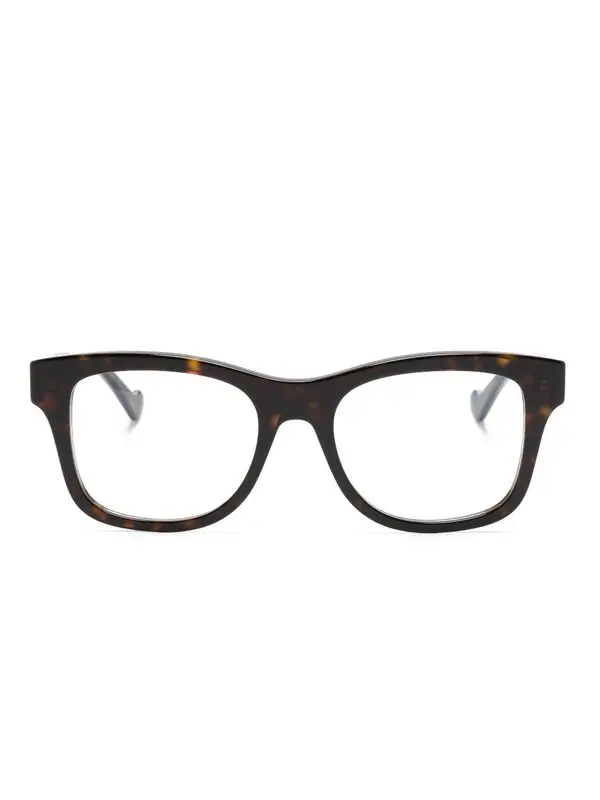Gucci Tortoiseshell Rectangle-frame Glasses - Brown