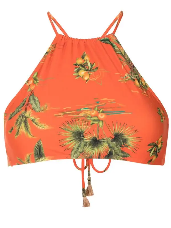 LYGIA & NANNY Ilana Botanical-print Bikini Top - Orange