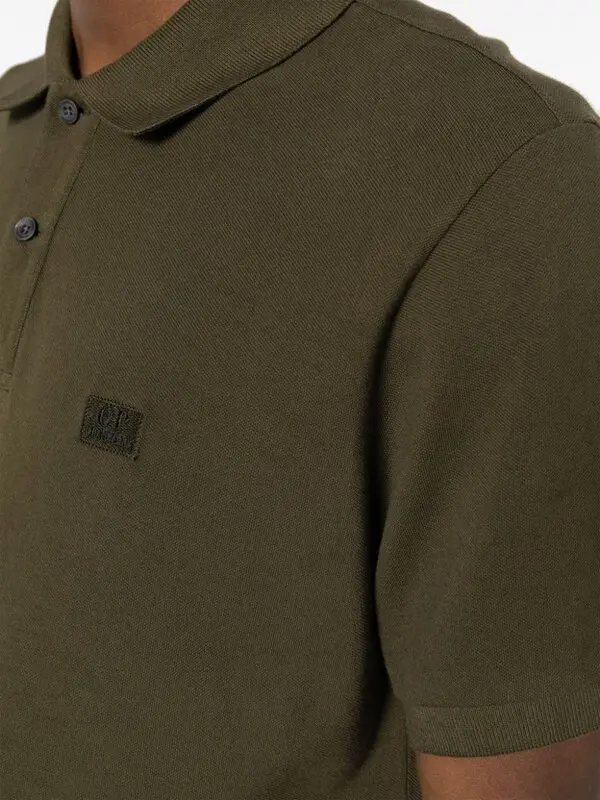 C.P. COMPANY Logo-embroidered Cotton Polo Shirt