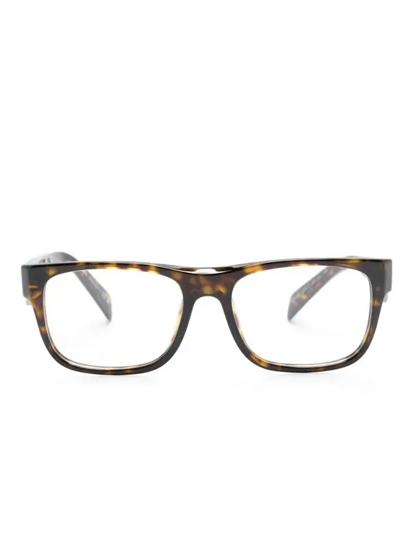 Prada Tortoiseshell Square Frame Glasses - Brown