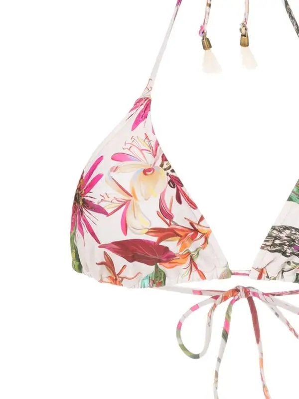 LYGIA & NANNY Maya Botanical-print Triangle Bikini - White