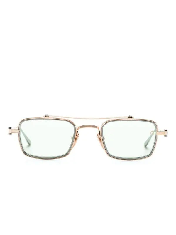 AKONI Cassino Rectangle Sunglasses - Gold
