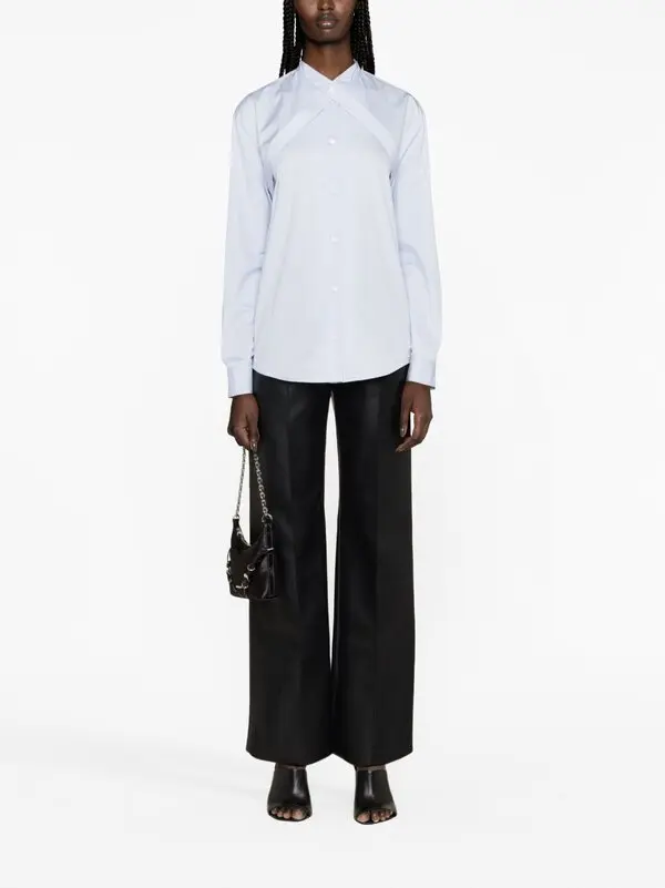 Off-White Belted Cotton-poplin Shirt - Blue