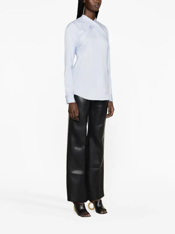 Off-White Belted Cotton-poplin Shirt - Blue