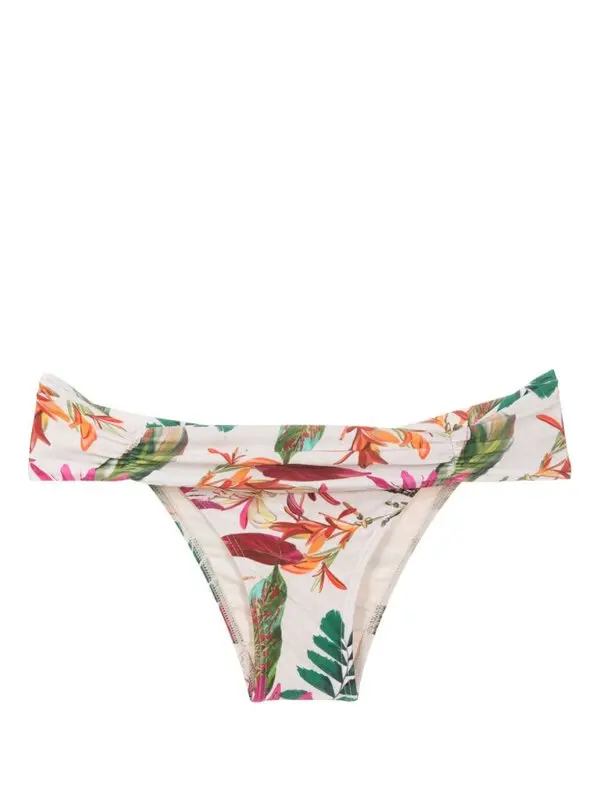 LYGIA & NANNY Jasper Floral-print Bikini Bottom - White