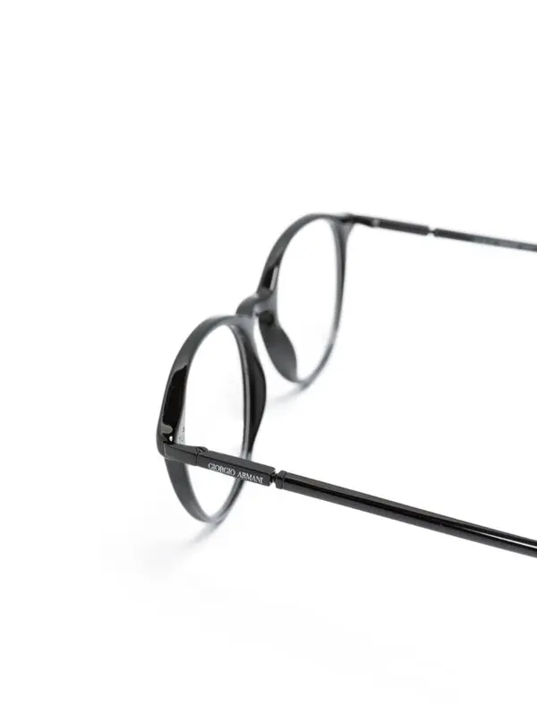 Giorgio Armani Logo-print Round-frame Glasses