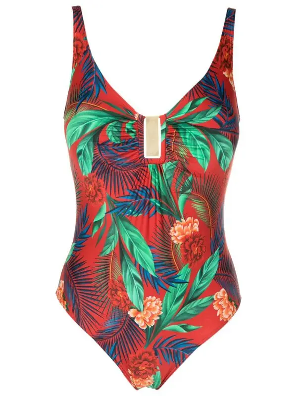 LYGIA & NANNY Mirassol Botanical-print Swimsuit - Red