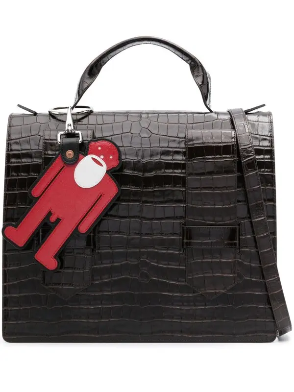 WALTER VAN BEIRENDONCK Maxi Crocodile Leather Bag - Brown
