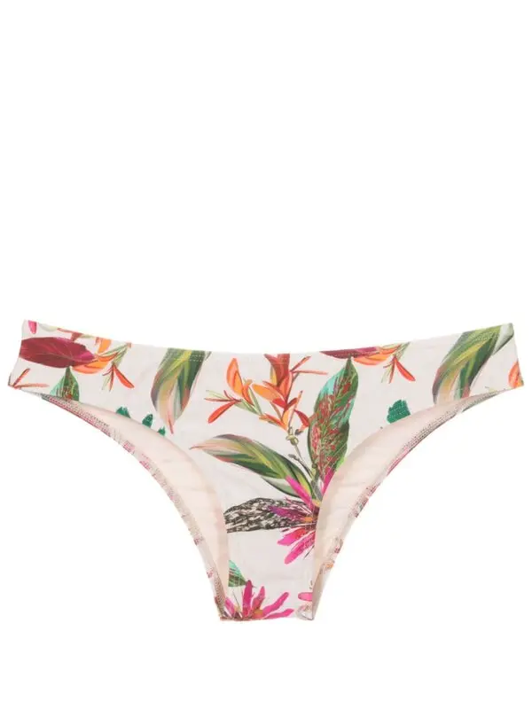 LYGIA & NANNY Waikiki Botanical-print Bikini Bottom - White