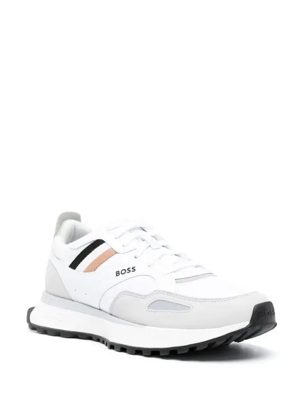 BOSS Striped Lace-up Sneakers - White