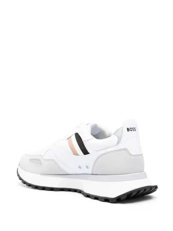 BOSS Striped Lace-up Sneakers - White