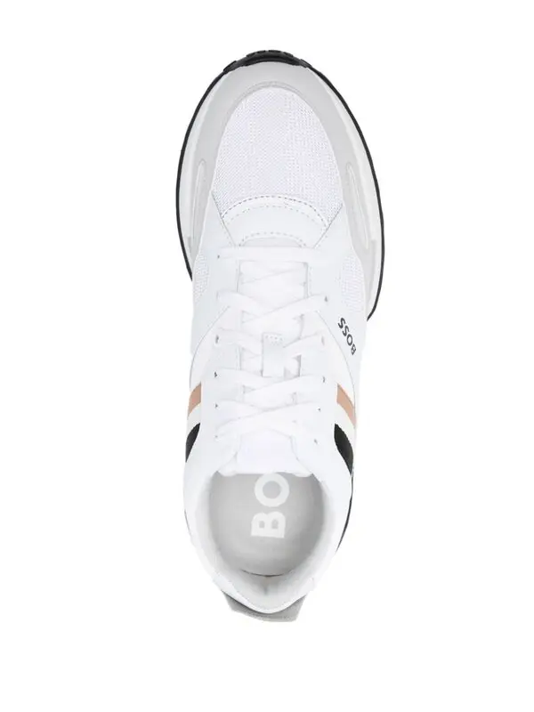 BOSS Striped Lace-up Sneakers - White