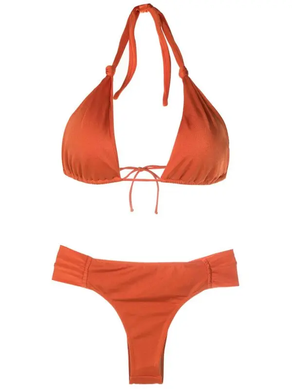 BRIGITTE Knot-detail Bikini Set - Orange
