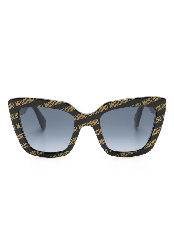 Moschino Logo-print Cat-eye Frame Sunglasses - Black