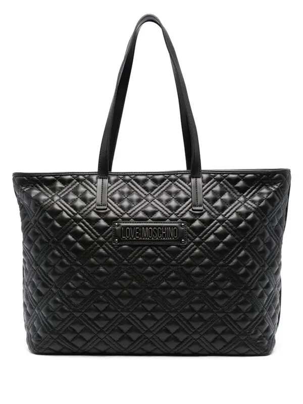 Moschino Logo-plaque Quilted Tote Bag