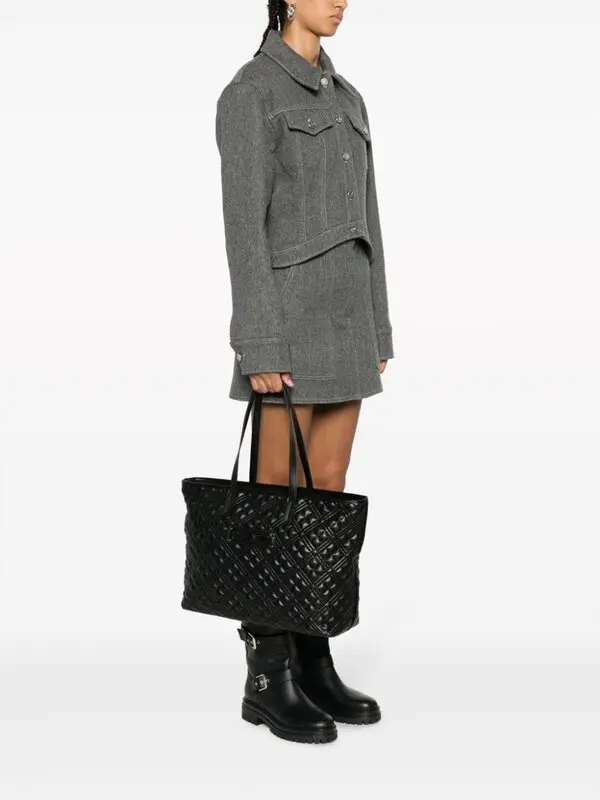 Moschino Logo-plaque Quilted Tote Bag
