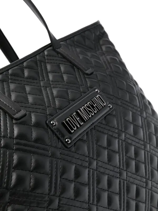 Moschino Logo-plaque Quilted Tote Bag