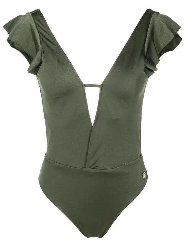 BRIGITTE Short-sleeve One-piece Swimsuit - Green
