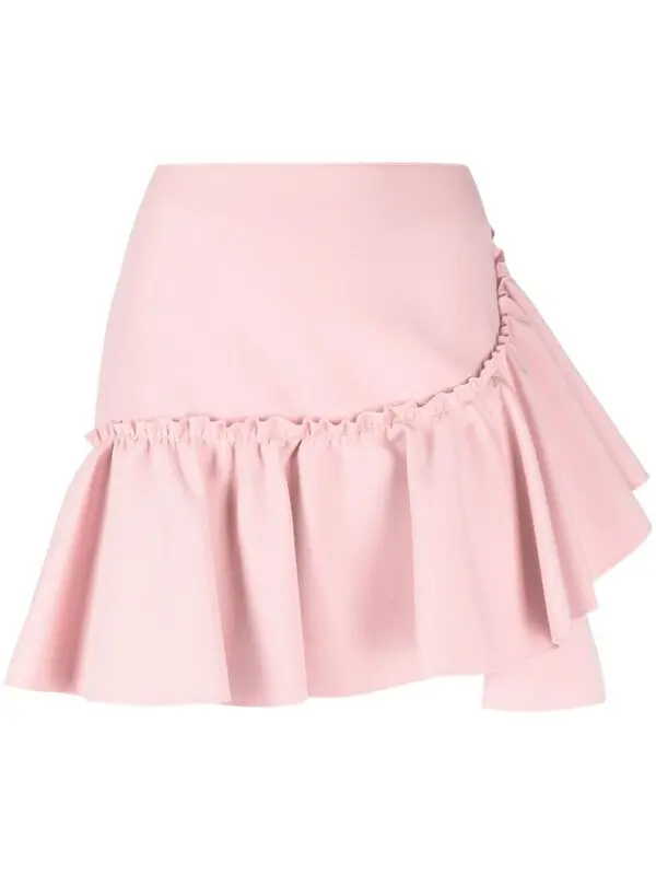 MSGM Ruffled-trim High-waisted Miniskirt