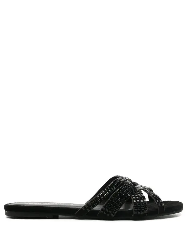 STUDIO CHOFAKIAN Alix Studded Slides - Black