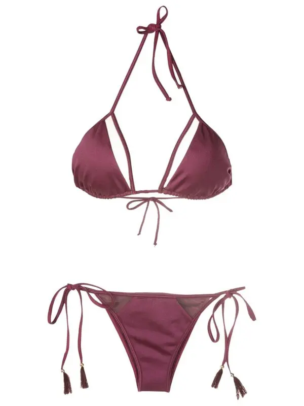 BRIGITTE Cut-out Triangle-cup Bikini - Purple