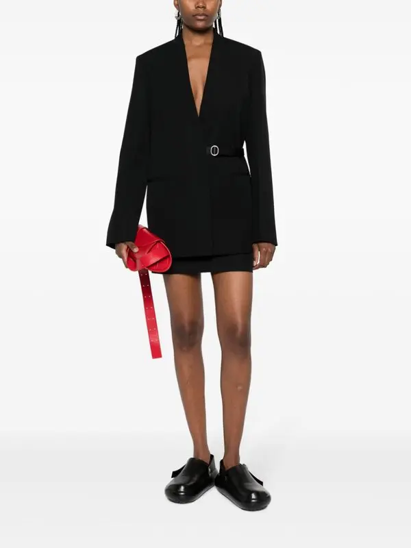 JIL SANDER Collarless Belted Blazer