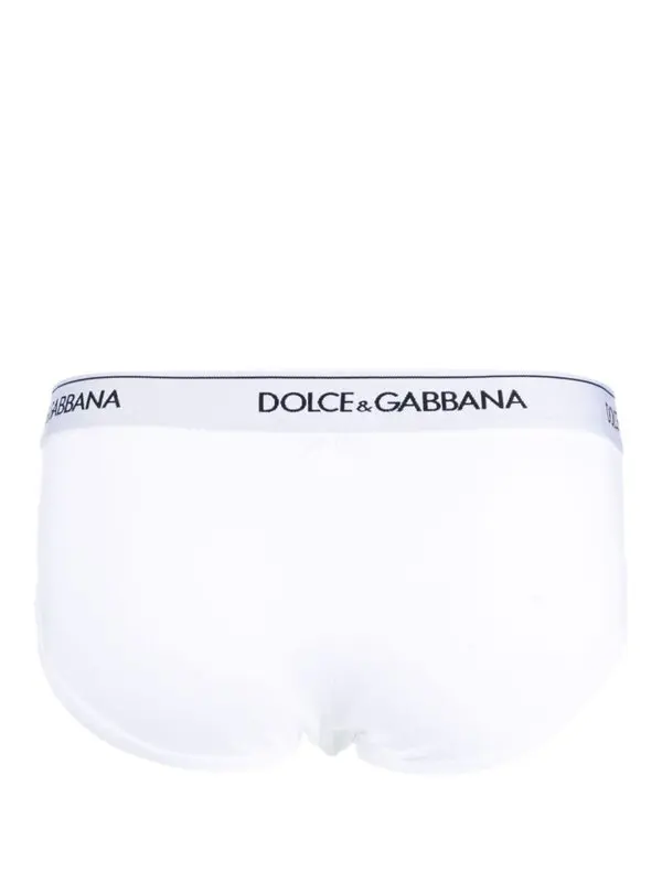 Dolce & Gabbana Logo-waistband Cotton Briefs - White