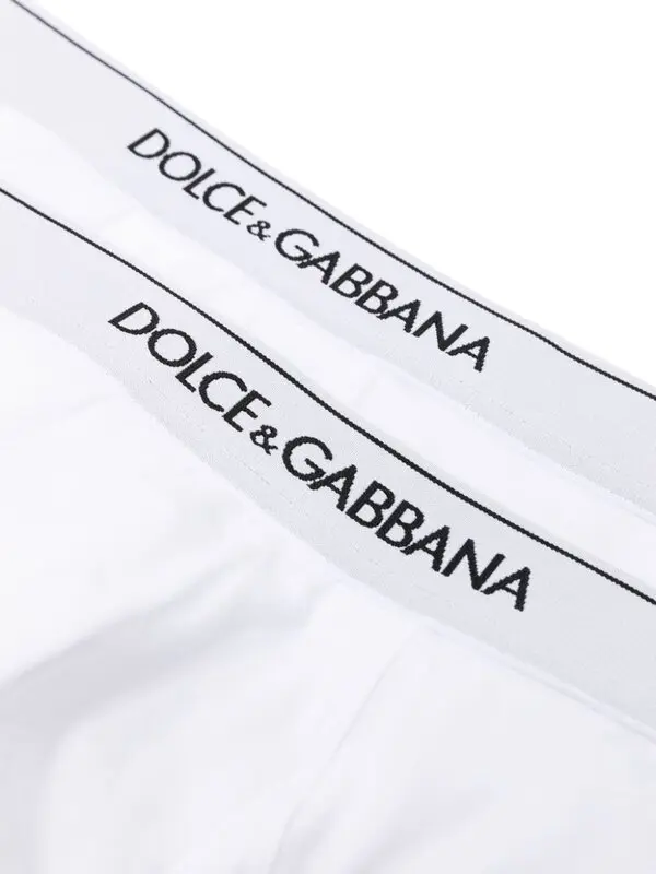 Dolce & Gabbana Logo-waistband Cotton Briefs - White