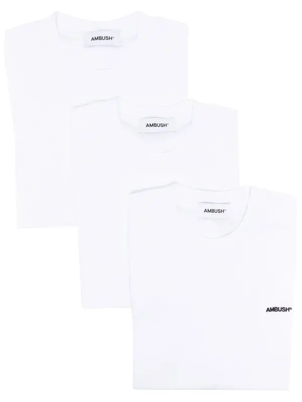 AMBUSH Logo-embroidered Crew-neck T-shirt - White
