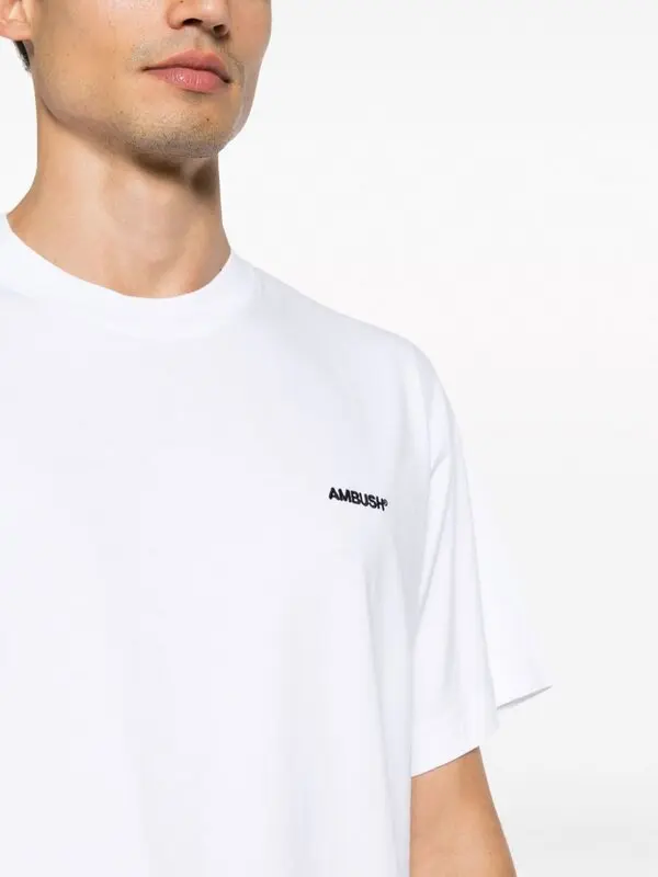 AMBUSH Logo-embroidered Crew-neck T-shirt - White
