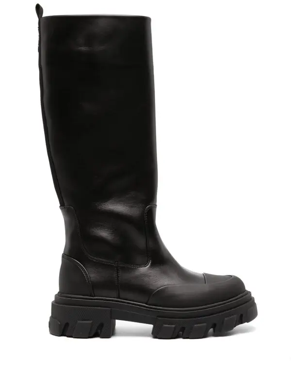 GANNI Rubber Toecap Leather Boots