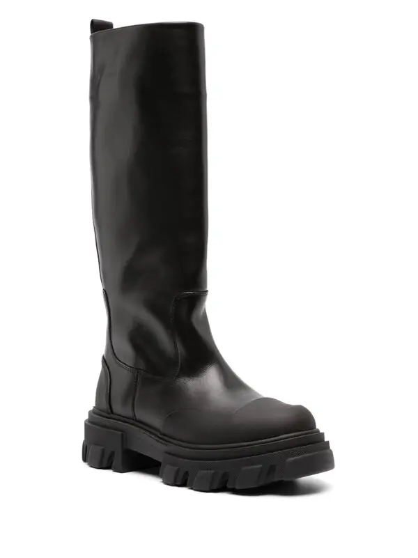 GANNI Rubber Toecap Leather Boots