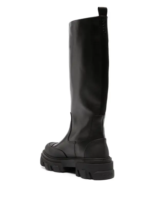 GANNI Rubber Toecap Leather Boots
