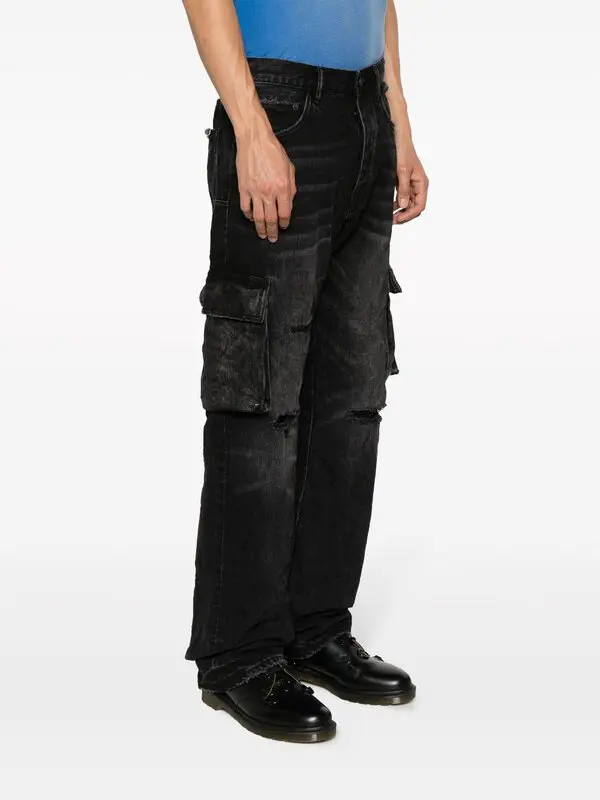 PURPLE BRAND Distressed Straight-leg Cargo Jeans