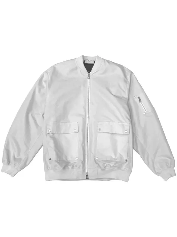 PURPLE BRAND Logo-print Cotton Bomber Jacket - Grey