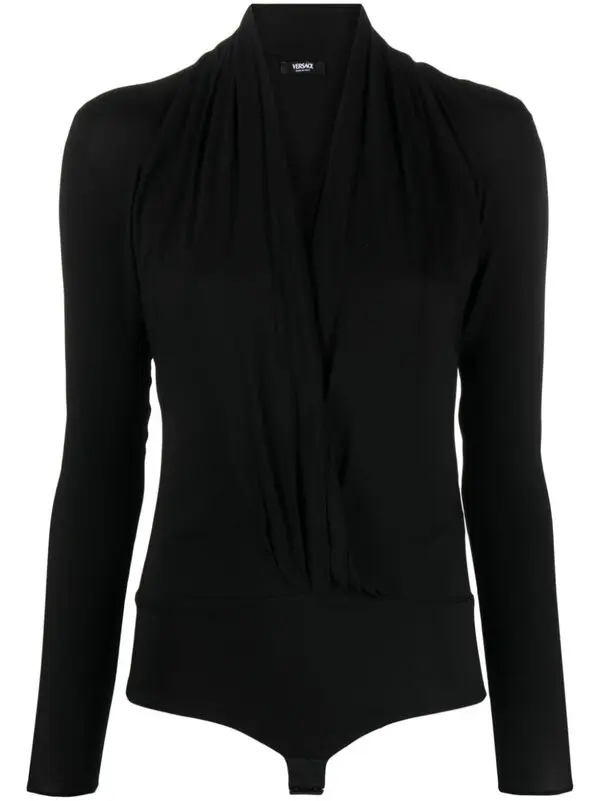 Versace Draped V-neck Bodysuit