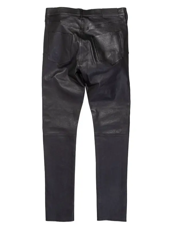 PURPLE BRAND Logo-patch Leather Trousers