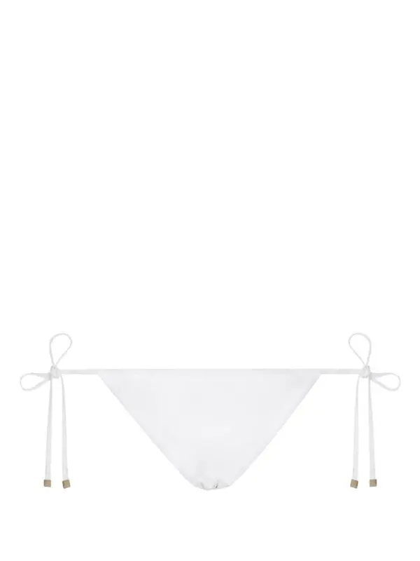 Dolce & Gabbana Logo-plaque Side-tie Bikini Bottom - White