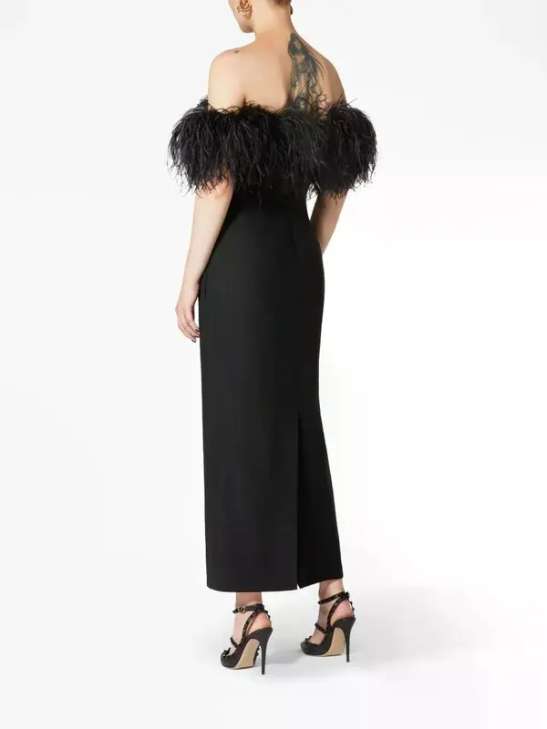 Valentino Garavani Crepe Couture Embroidered Midi Dress