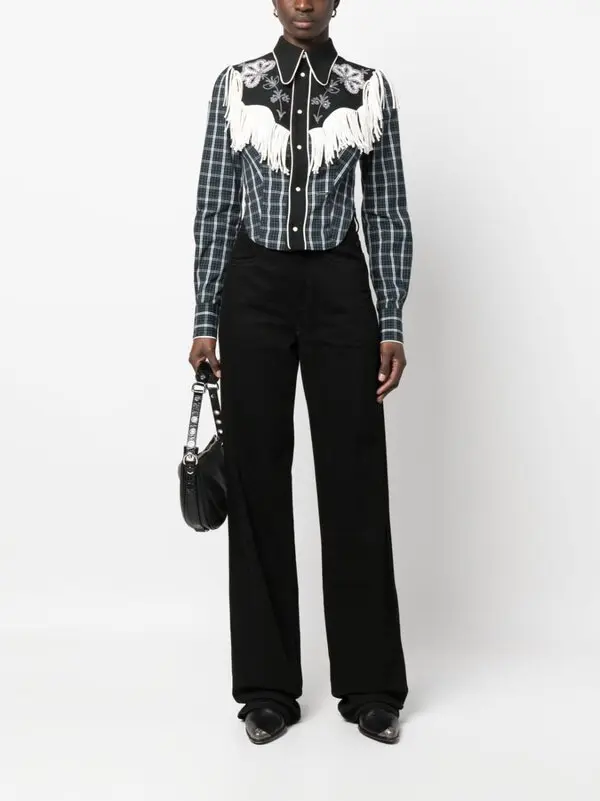 Dsquared2 Fringe-detail Plaid Shirt